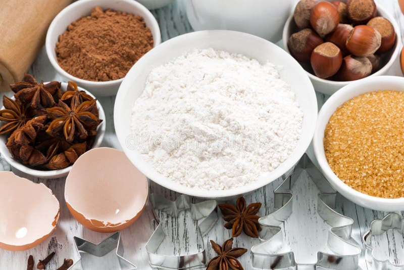 Ingredients for Baking and Spices, Top View Stock Photo - Image of ...