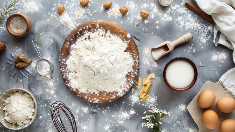 Ingredients for Baking on a Textured Surface Stock Photo - Image of ...