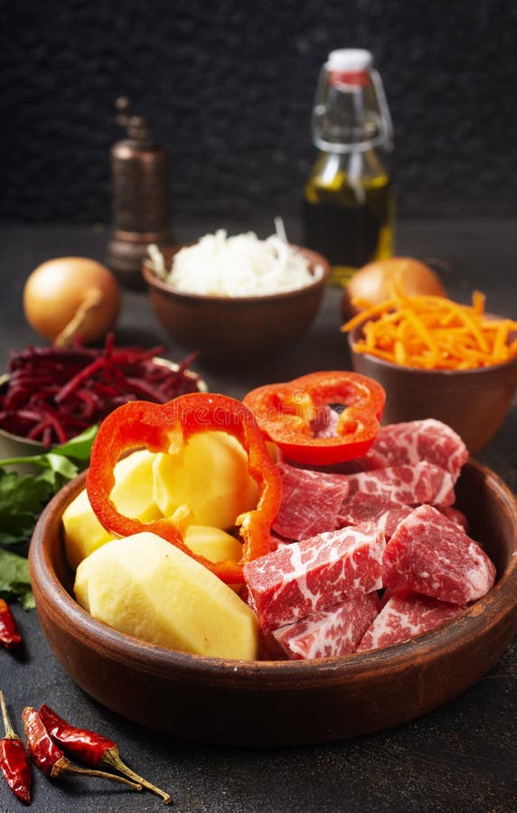 Ingredients for borsch stock photo. Image of closeup - 171965656