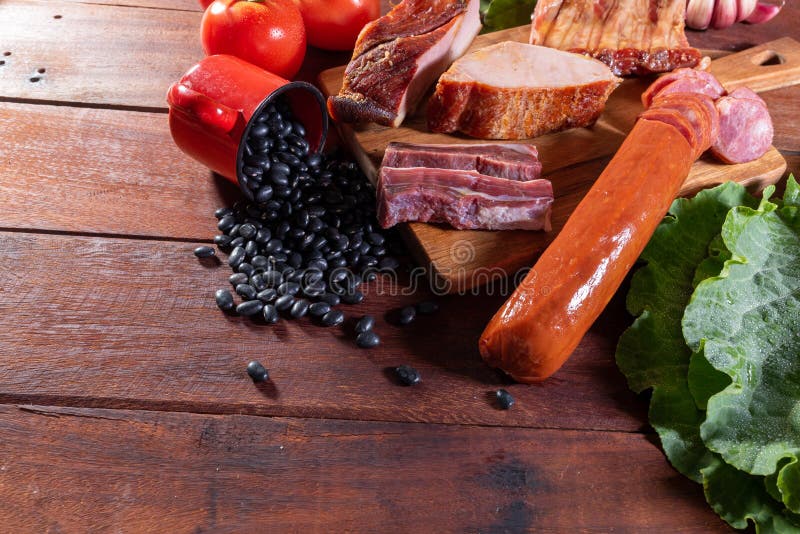 Ingredients for Brazilian Traditional Food Feijoada Stock Image - Image ...