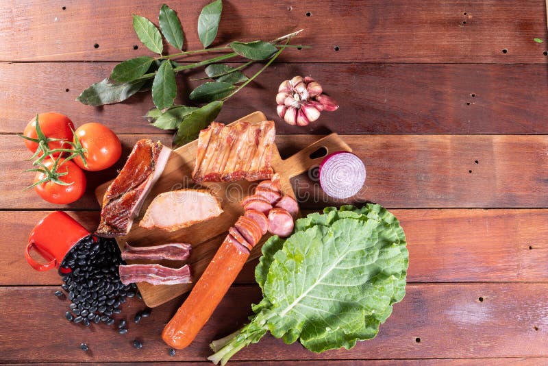 Ingredients for Brazilian Traditional Food Feijoada Stock Image - Image ...