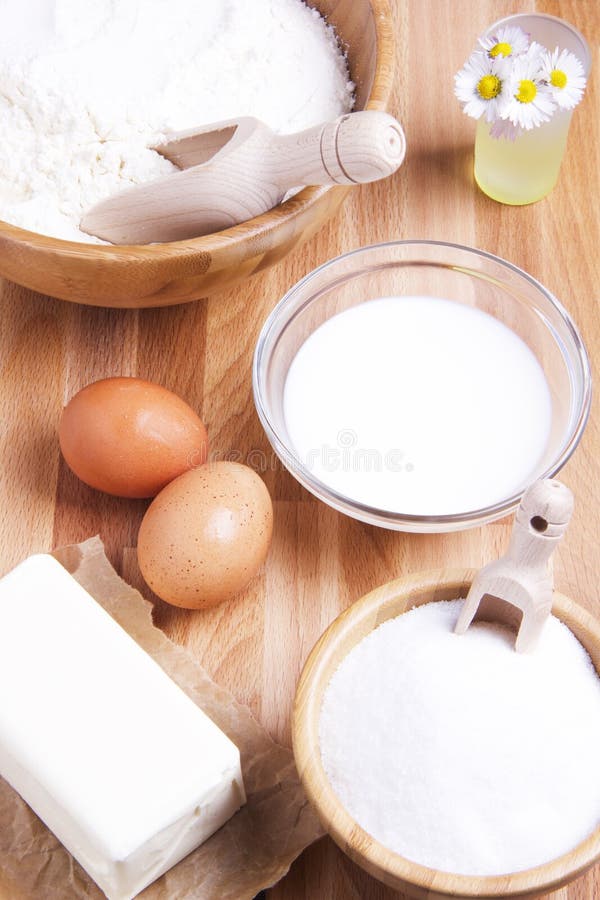 Ingredients for cake stock photo. Image of board, kneading - 46962346