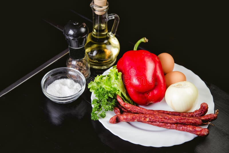 Ingredients for Cooking Eggs, Cook and Eat Stock Image - Image of ...