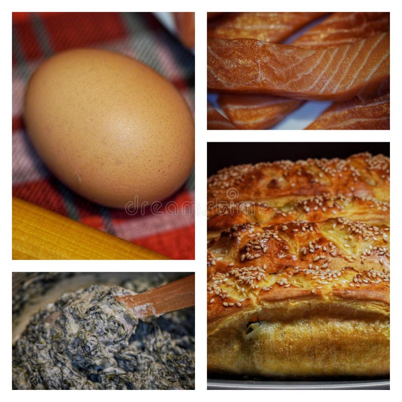 Ingredients for Crusted Salmon with Cheese and Spinach Stock Image ...
