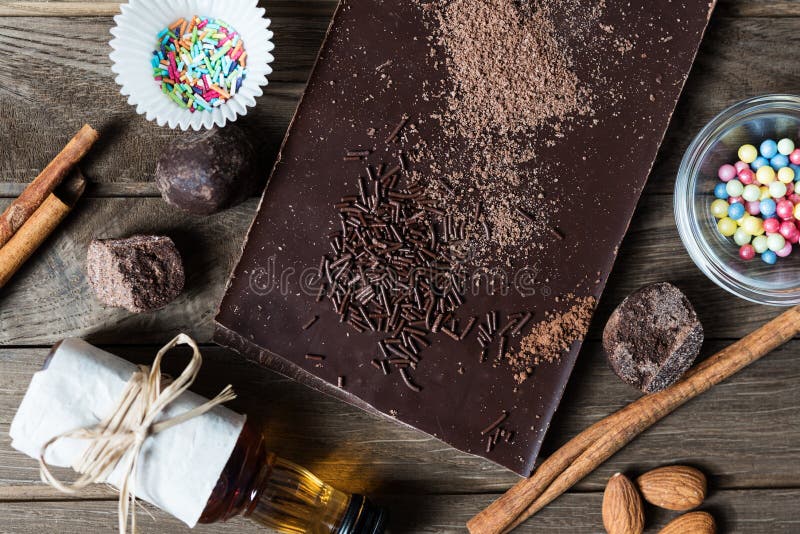 Ingredients for Dessert Preparation Stock Photo - Image of chocolate ...