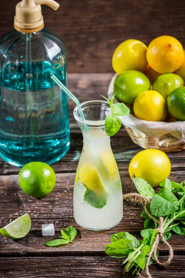 Ingredients for a Fresh Cold Drink Lemon Stock Image - Image of lemon ...