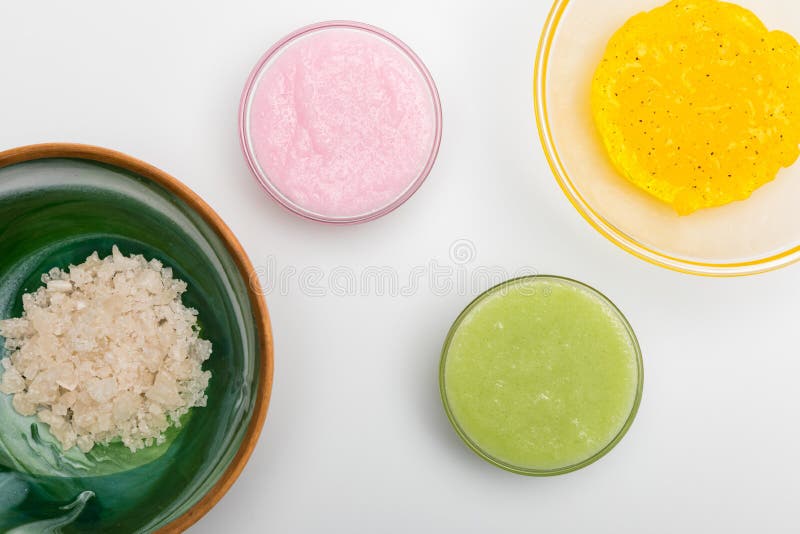 Ingredients for Homemade Cosmetics Isolated on White Stock Photo ...