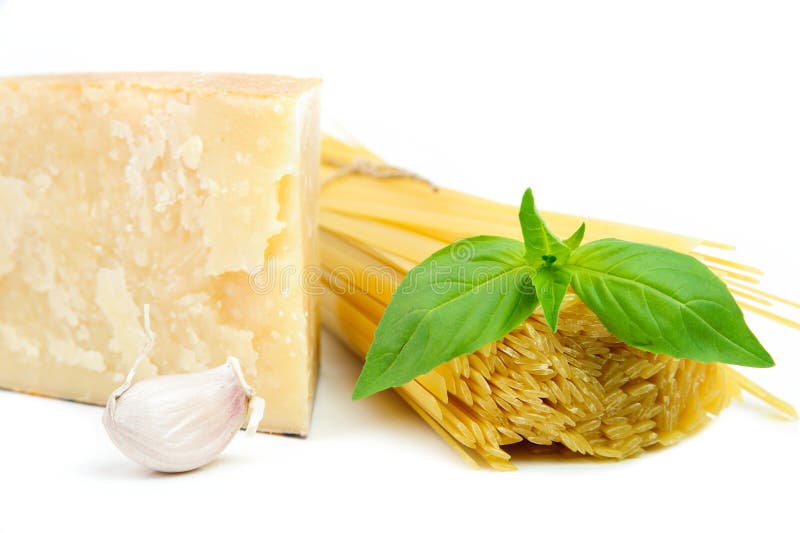 Ingredients for Italian Spaghetti Stock Photo - Image of food, parmesan ...