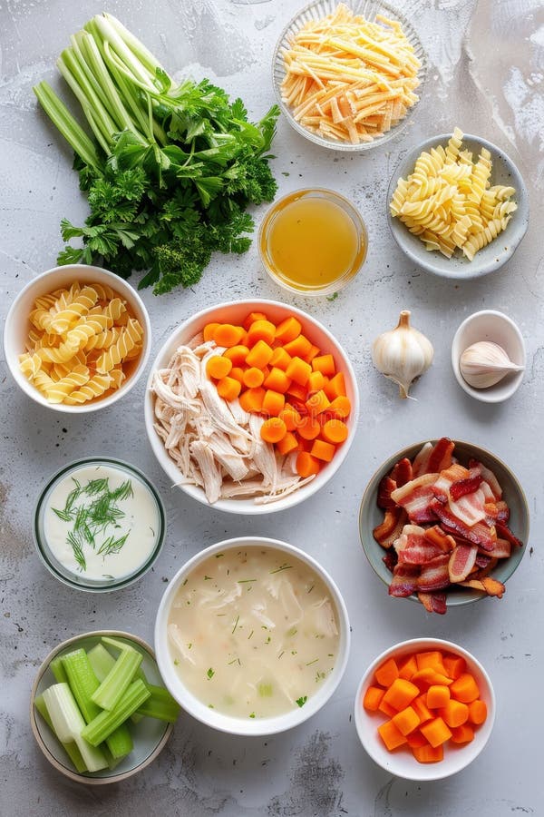 The Ingredients for Making Chicken Soup are on the Table. Poultry and ...