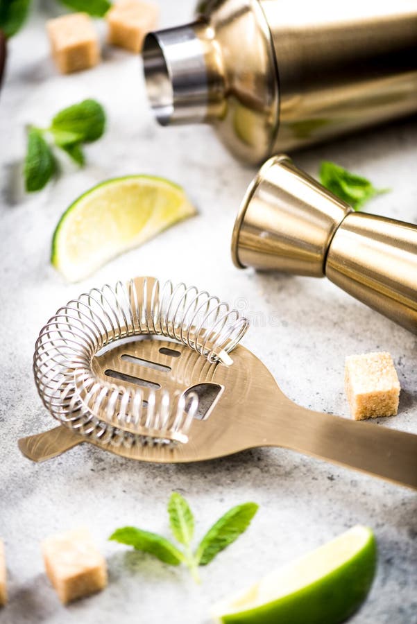 Ingredients for Making Drinks and Cocktails Stock Image - Image of ...