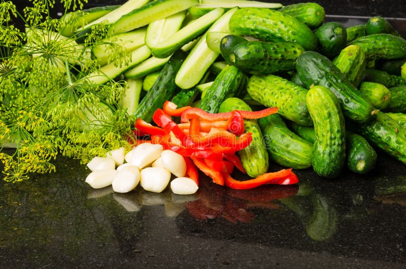 Ingredients for Making Garlic Pickles Stock Image - Image of seasonings ...