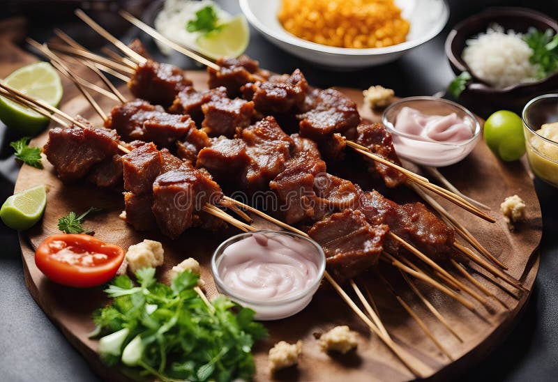 Ingredients for Making Goat Satay, Raw Goat Meat. Eid Al Adha Menu ...