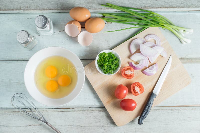 Ingredients for Making Homemade Omelet. Stock Image - Image of cooking ...