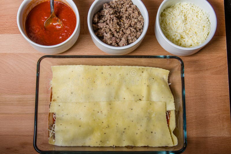 Ingredients for Making Lasagne Stock Image - Image of food, lasagna ...