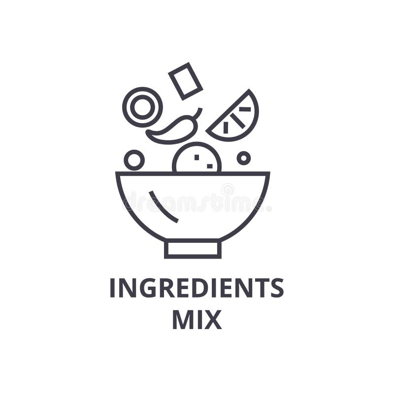 Ingredients Mix Line Icon, Outline Sign, Linear Symbol, Vector, Flat ...
