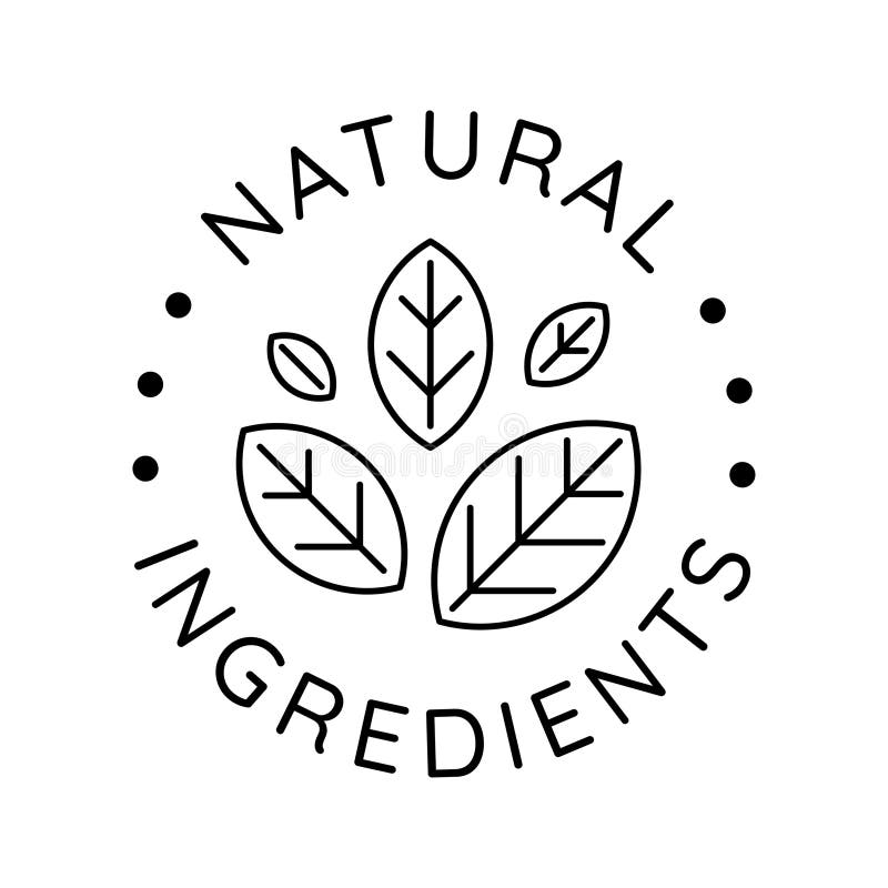 100 Ingredients of Natural Origin Vector Logo Icon Badge Concept Stock ...