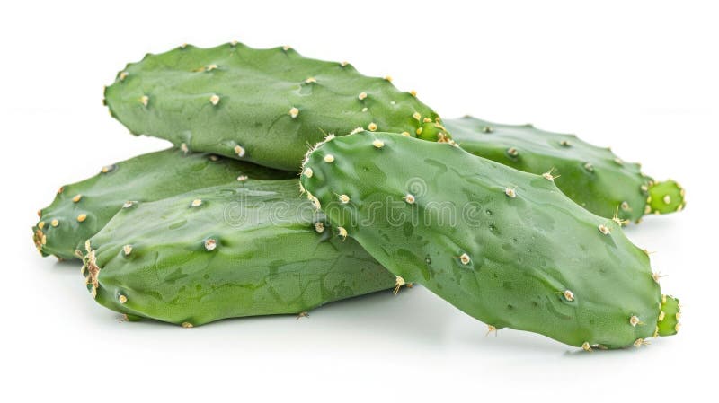 Ingredients for Nopales Cactus Salad on White Background Stock Image ...