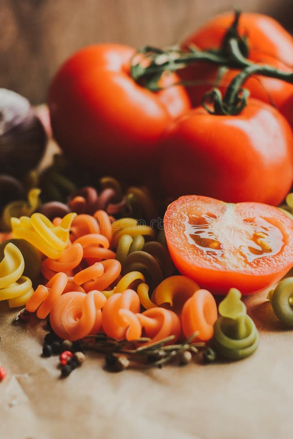 Ingredients for Pasta.process of Cooking Pasta Stock Image - Image of ...