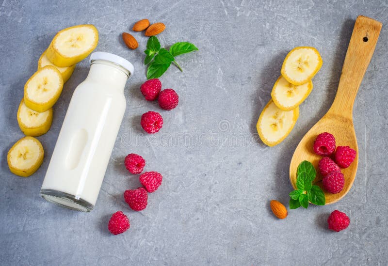 Ingredients for the Preparation of a Milkshake with Summer Berries ...