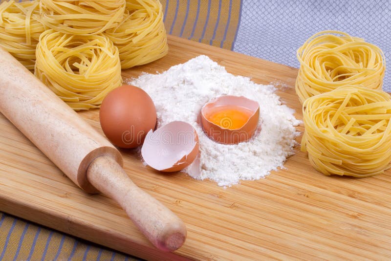Ingredients for Preparation of Paste Tagliatelle Stock Image - Image of ...