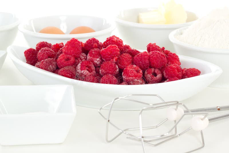 Ingredients for Raspberry Cake Stock Photo - Image of mixer, food: 33220092