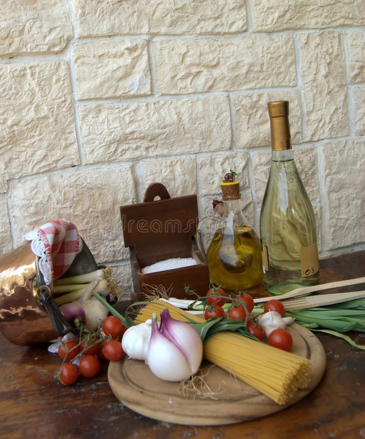 Ingredients on the table stock image. Image of white - 16013383