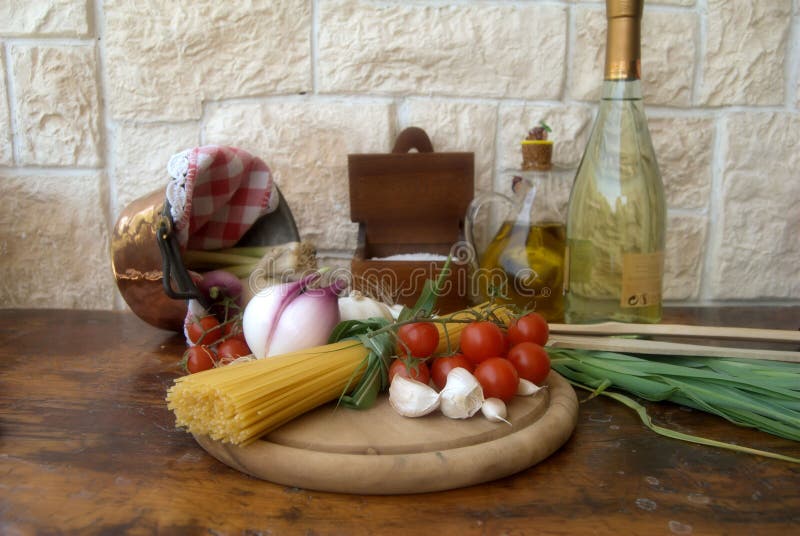 Ingredients on the table stock image. Image of garlic - 16013403