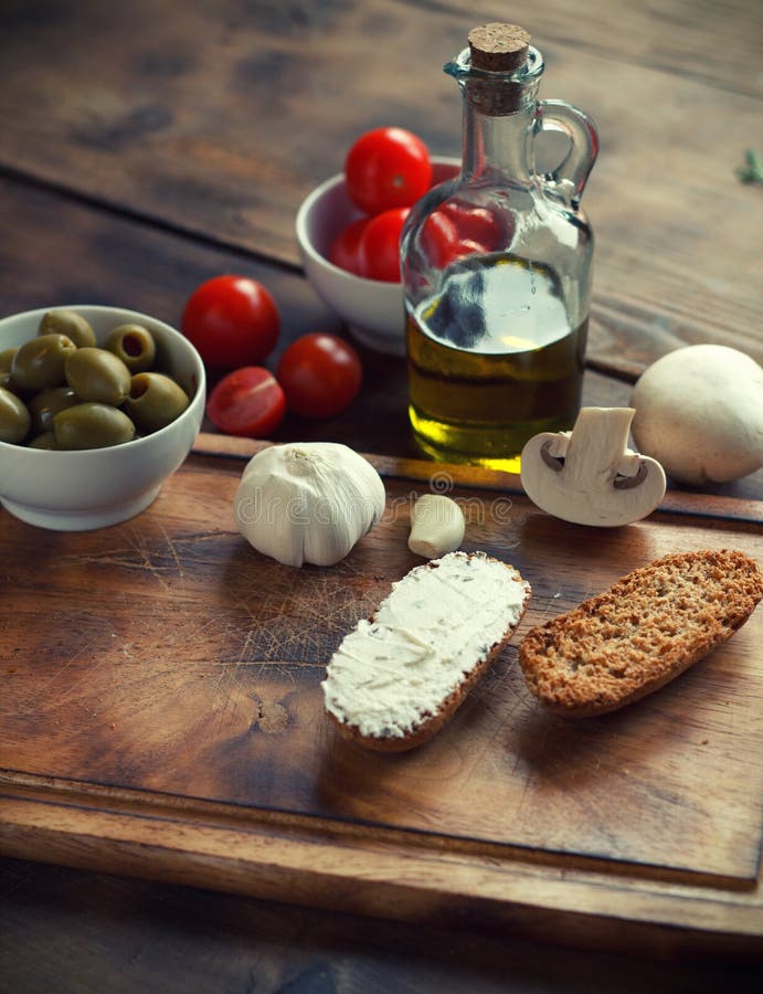 Ingredients on table stock image. Image of canape, homemade - 30379823