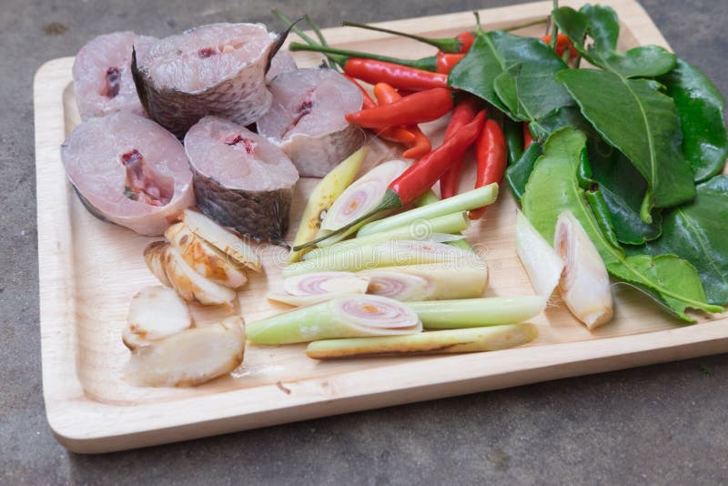 Ingredients of Tom Yam Fish Stock Photo - Image of ginger, green: 86167312