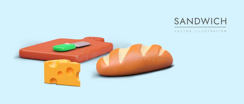 Ingredients and Tools for Making Sandwich. Concept of Simple daily ...