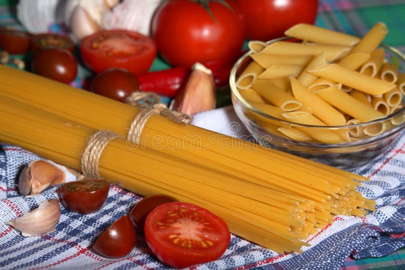 Ingredients for Traditional Italian Pasta Stock Image - Image of ...