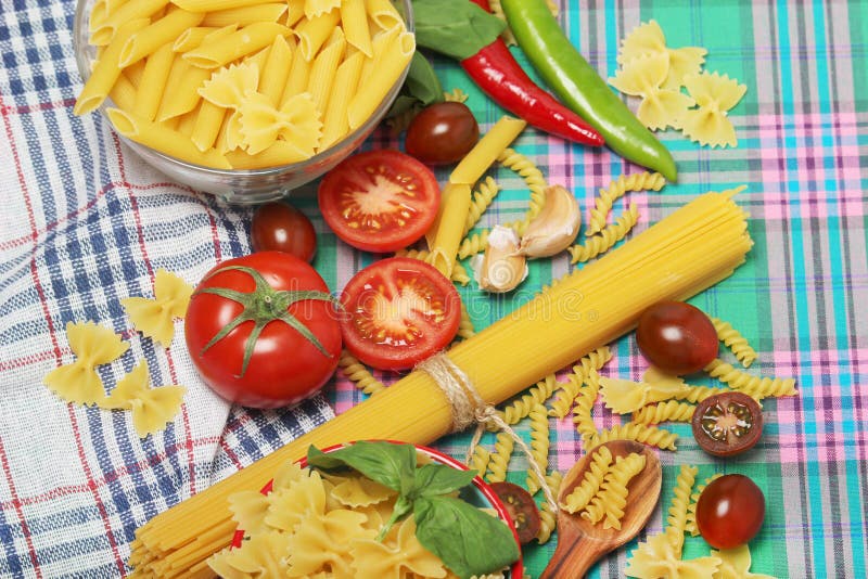 Ingredients for Traditional Italian Pasta Stock Photo - Image of ...