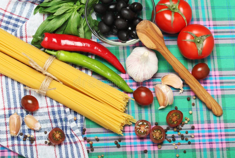 Ingredients for Traditional Italian Pasta Stock Image - Image of ...