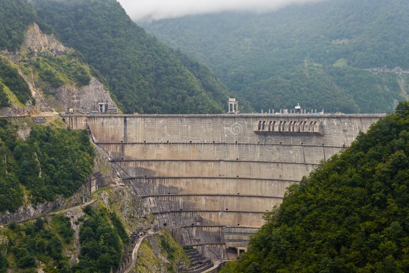 The Inguri Dam stock photo. Image of mountain, meadow - 52691070