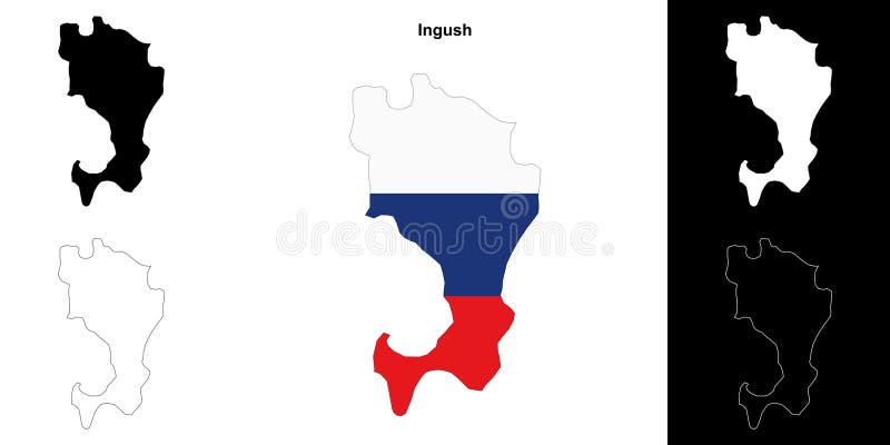 Ingush outline map stock vector. Illustration of outline - 334733301