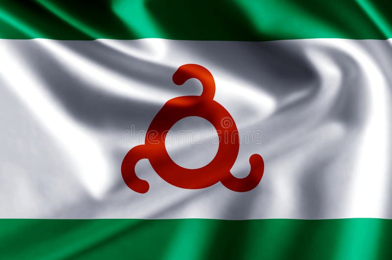 Ingushetia Realistic Flag Illustration. Stock Illustration ...