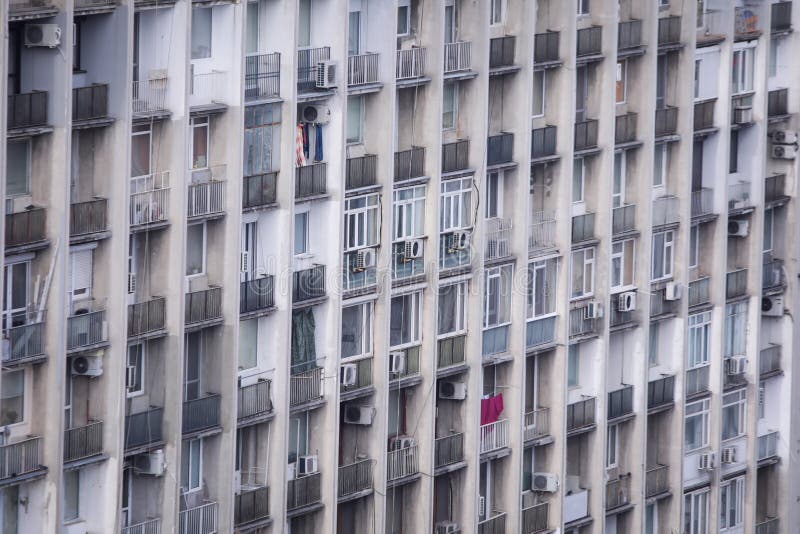 Inhabited, Old and Neglected Communist Block of Flats Stock Photo ... Inhabited, Old and Neglected Communist Block of Flats Stock Photo ...