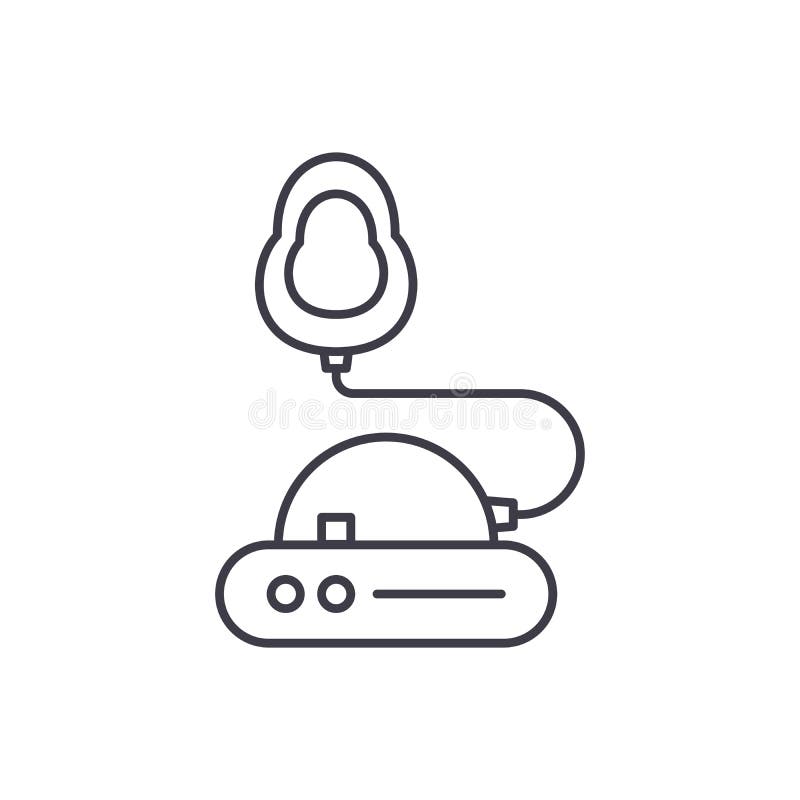 Inhalation Line Icon Concept. Inhalation Flat Vector Symbol, Sign ...