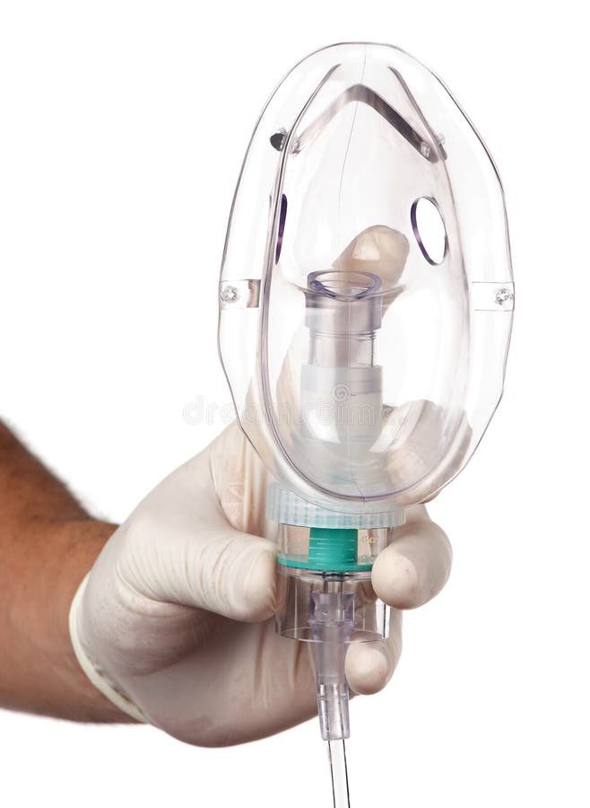 Inhalation mask closeup stock photo. Image of hand, help - 31833152