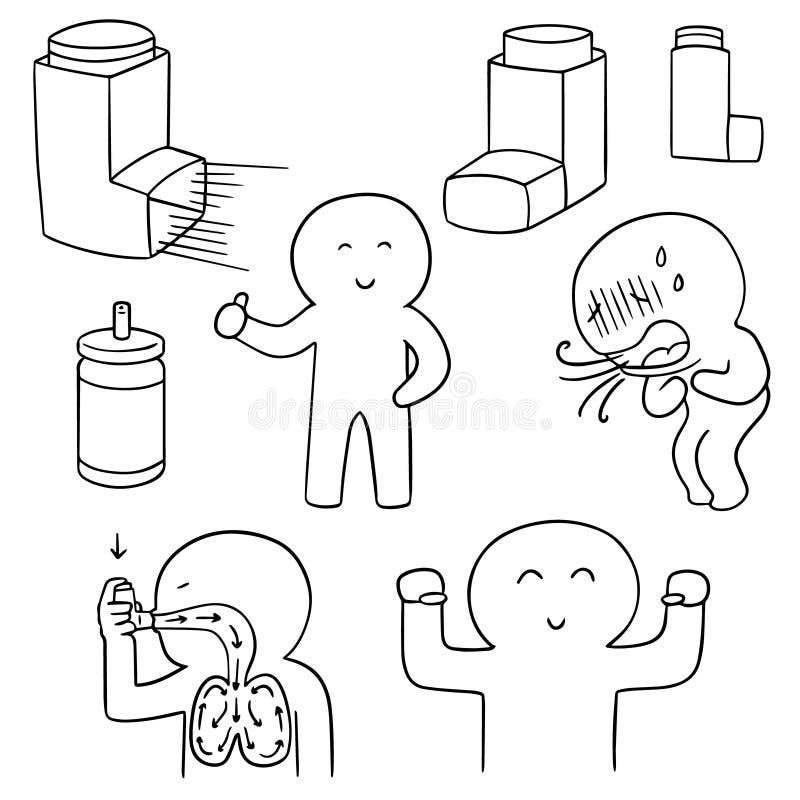Vector Set of Inhalation Medicine Stock Vector - Illustration of ...