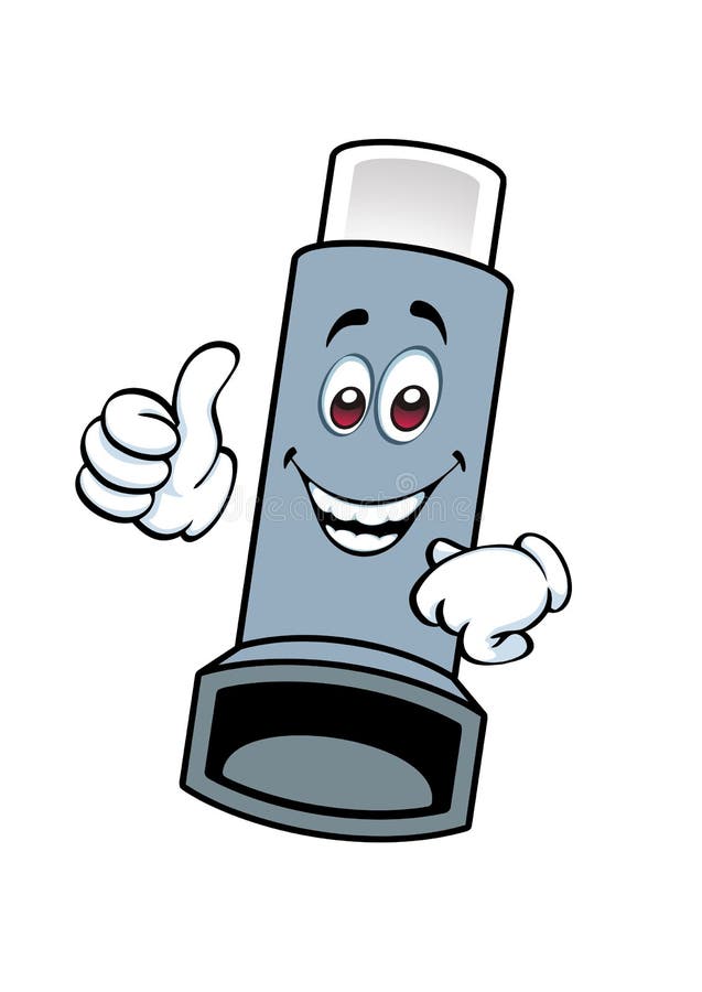 Cartoon Inhaler Showing Thumbs Up Stock Illustration - Illustration of ...