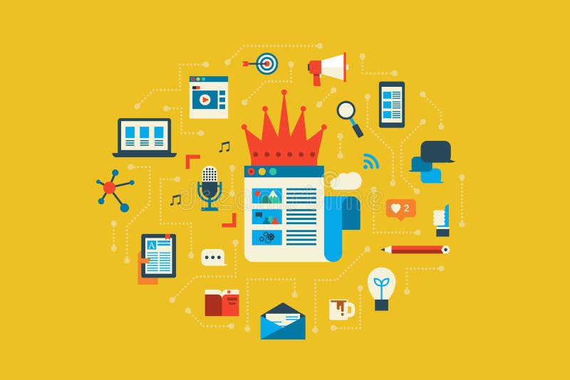 Inhalt vektor abbildung. Illustration von flach, marketing - 61331426