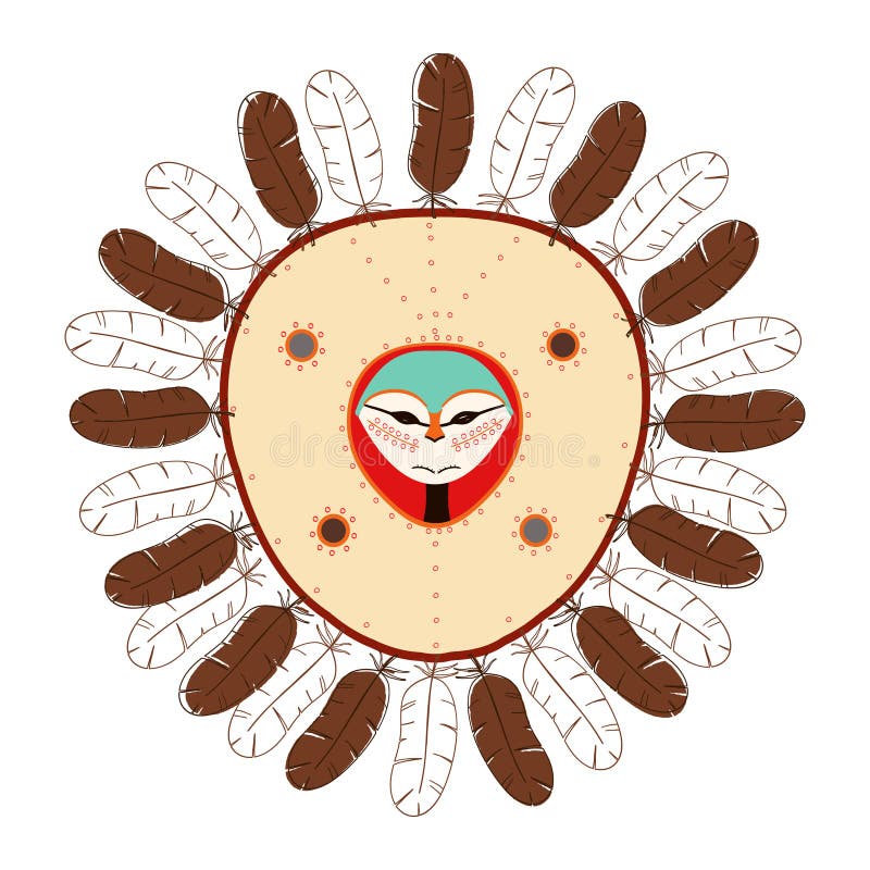 Inheems Amerikaans masker vector illustratie. Illustration of noord ...