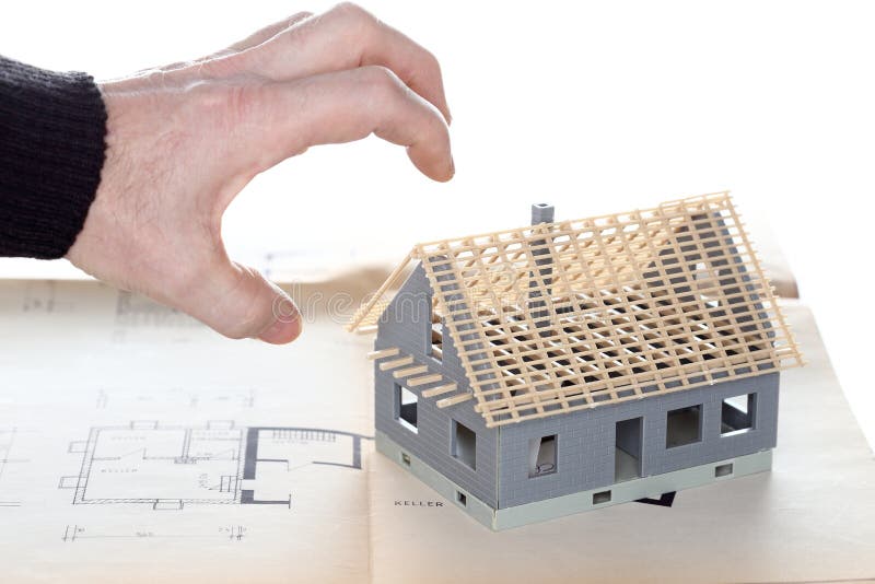 Inheritance Battle with Hand and Blue Print Stock Image - Image of hand ...