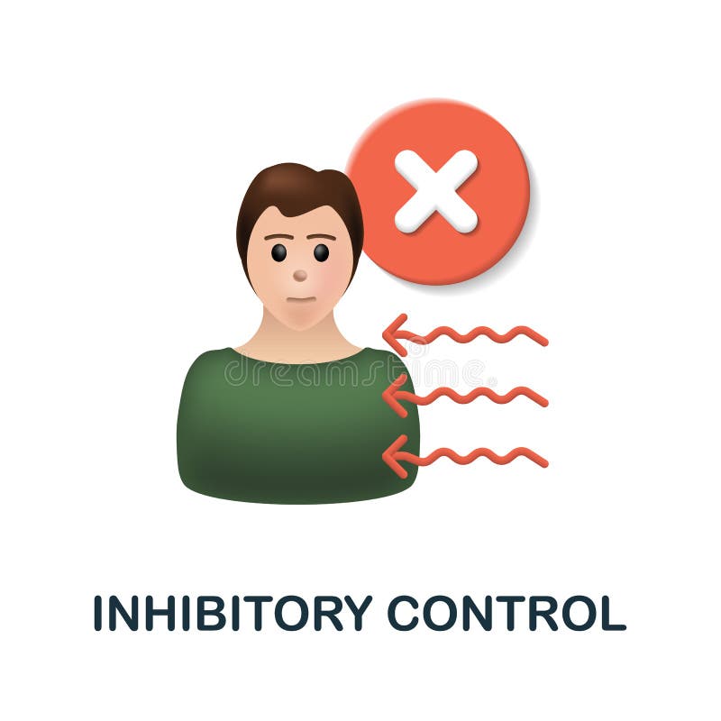 Inhibitory Control Icon. 3d Illustration from Cognitive Skills ...