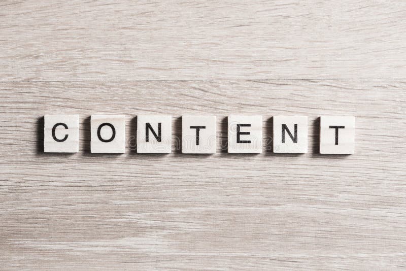 Inhoudswoord Van Houten Elementen Stock Afbeelding - Image of inhoud ...