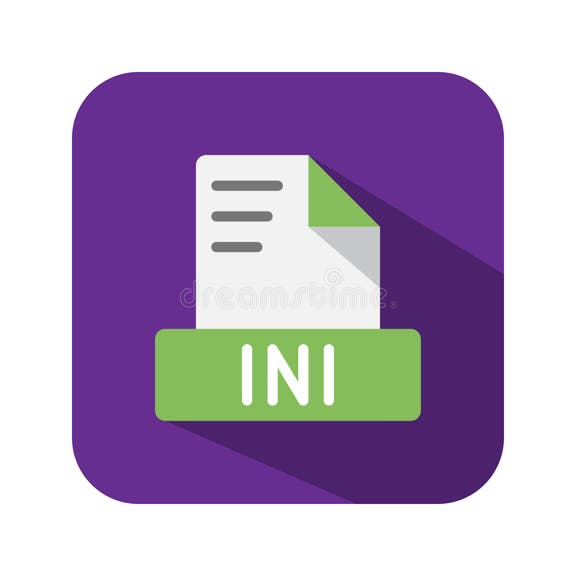 Ini File Format Flat Icons. Symbol Document Files Type. Can Be Used for ...