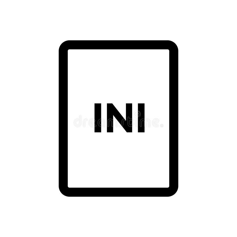 INI File Icon Line Isolated on White Background. Black Flat Thin Icon ...