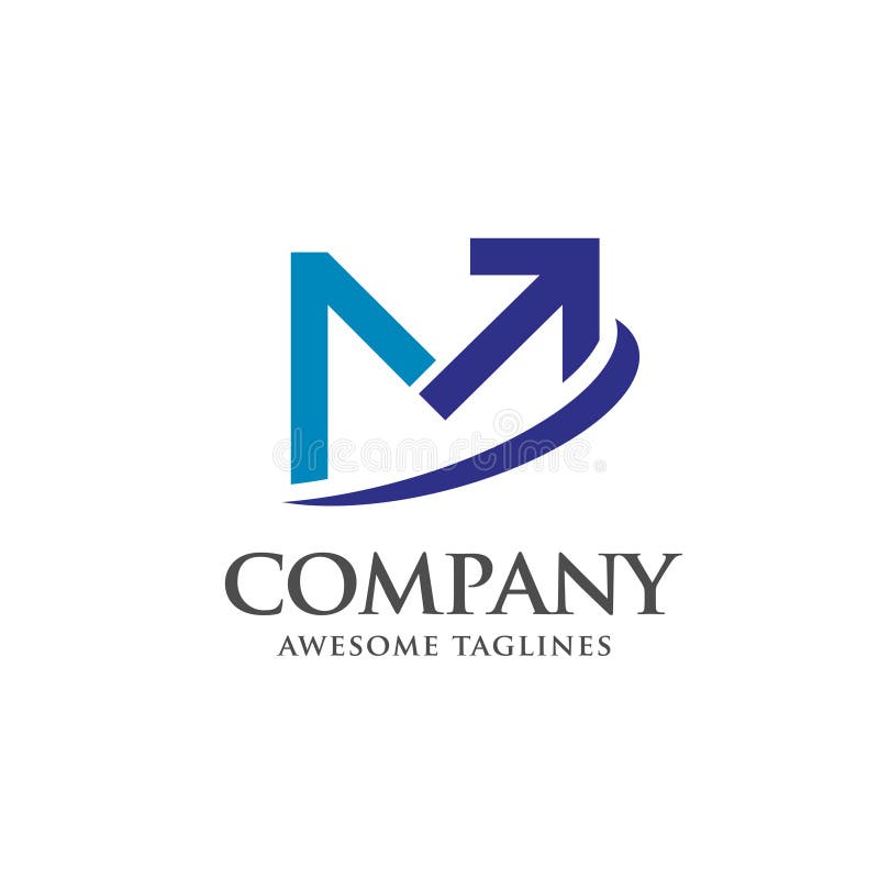 Inicio De La Letra M Con Vector Del Símbolo De La Flecha Ilustración ...