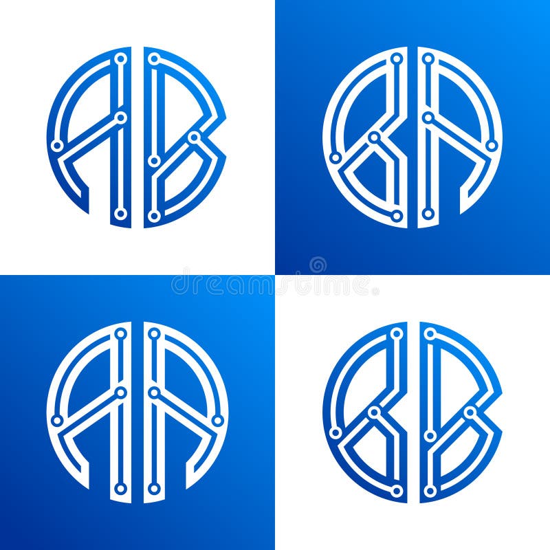 Initial AB BA Letter Logo stock vector. Illustration of circle - 288064744